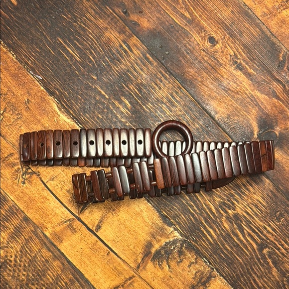 Accessories | Vintage Wooden Elegant Brown Wooden Belt Size Medium ...